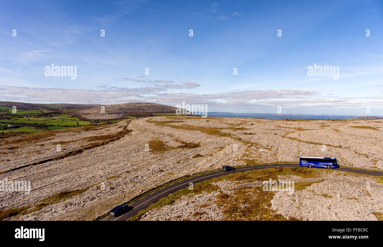 the burren national park in county clare, ireland. beautiful scenic ...