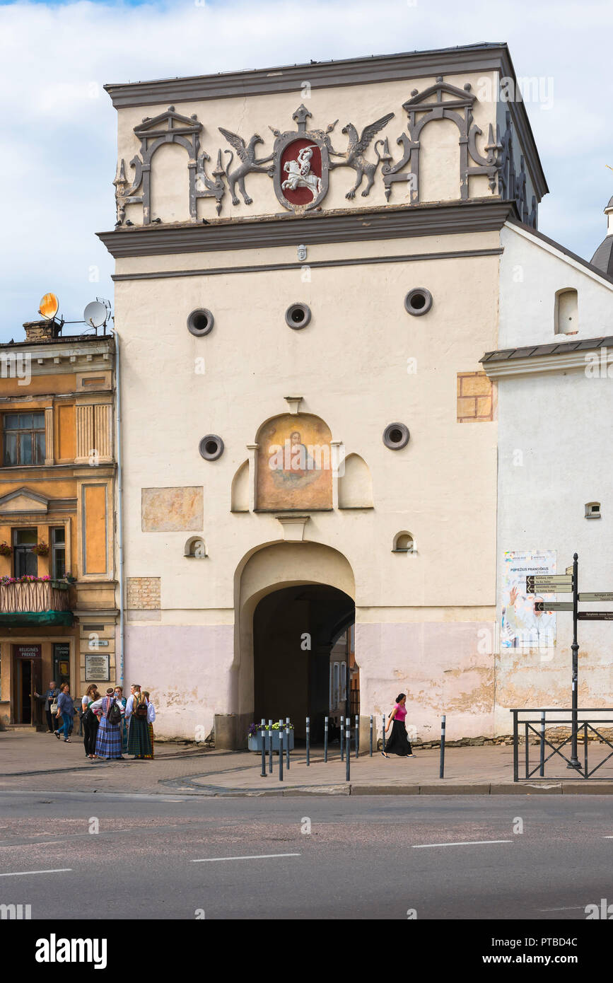 Gates of Dawn Vilnius, view of the last standing city gate leading into ...