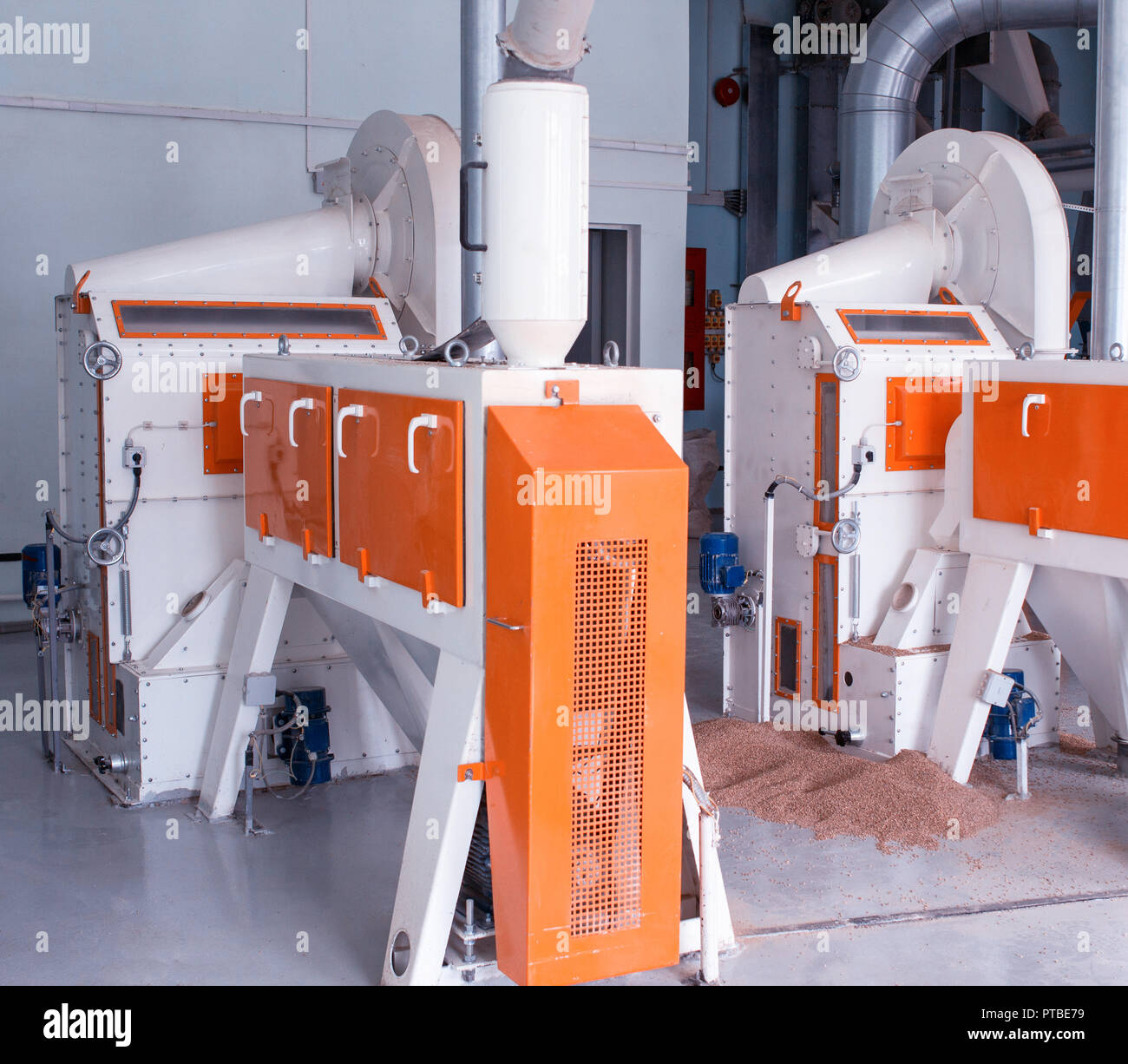 Modern plant for the production of food cereals, a production workshop ...