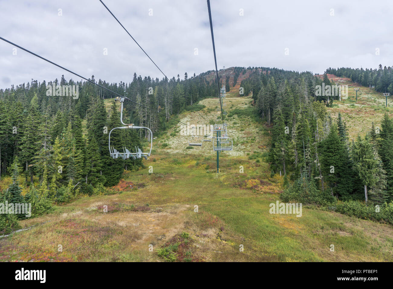 Summer ski lifts on Mount Washington, Canada Stock Photo - Alamy