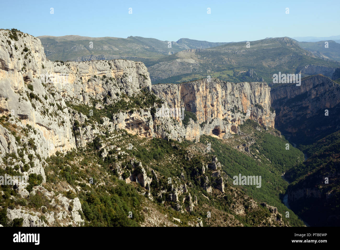 Escalès Cliffs in the Verdon Gorge near Rougon Alpes-de-Haute-Provence ...