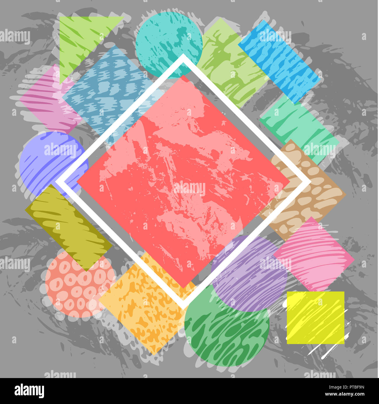 Trendy geometric flat pattern, frame with abstract background for ...