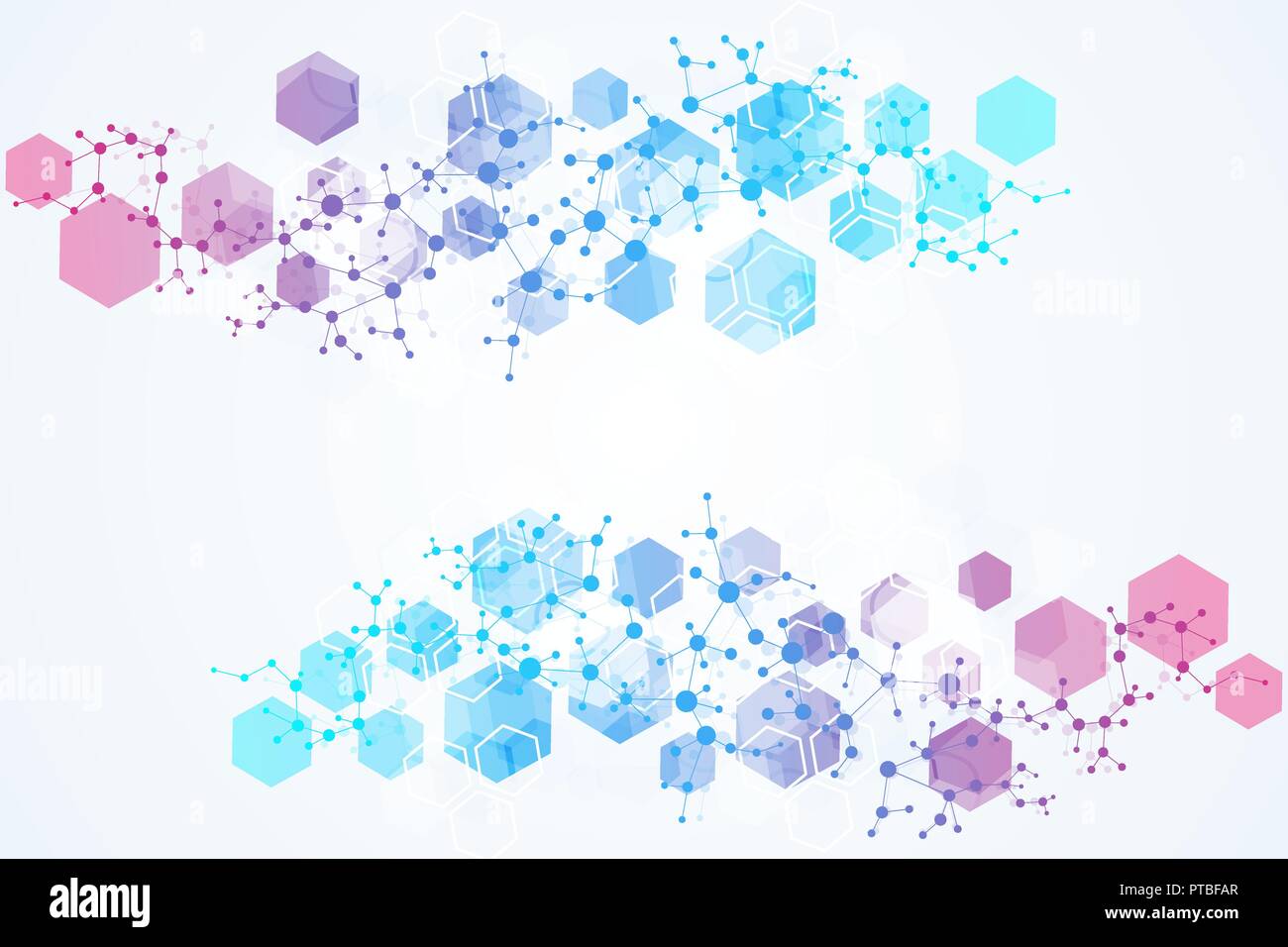 Hexagonal Abstract Background Big Data Visualization Global Network Connection Medical