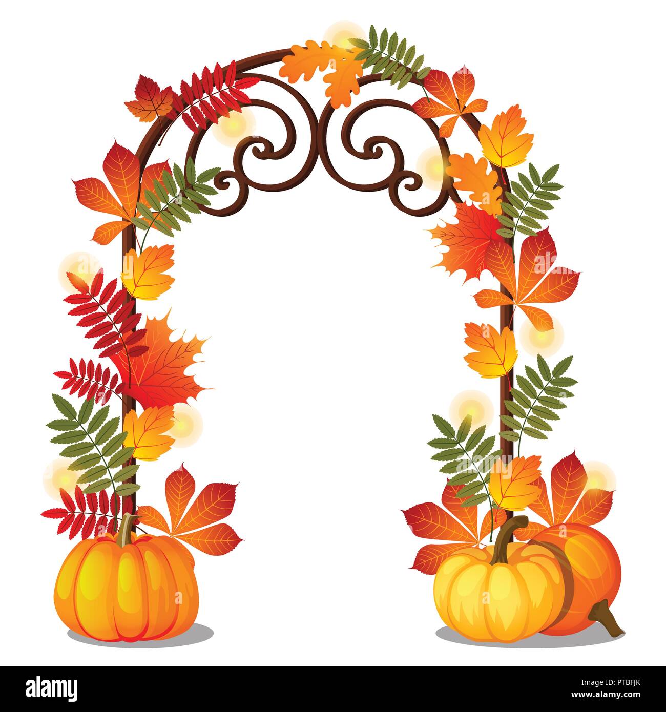 Forged metal arch for interior isolated on white background. Sketch for ...