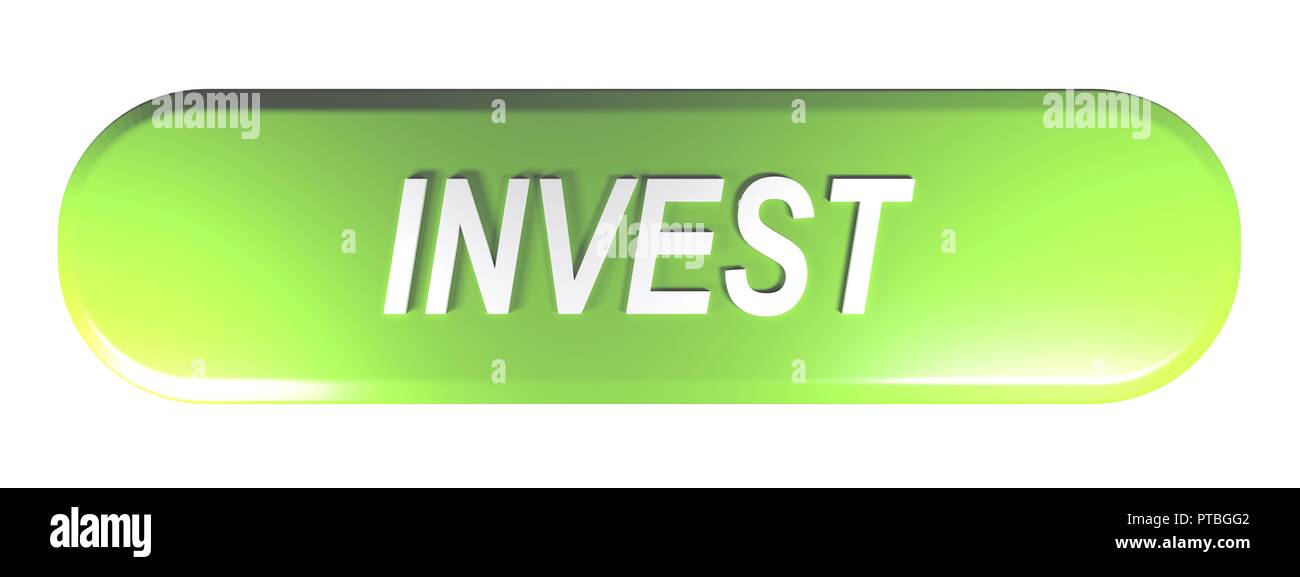 Green rounded rectangle push button INVEST - 3D rendering Stock Photo ...
