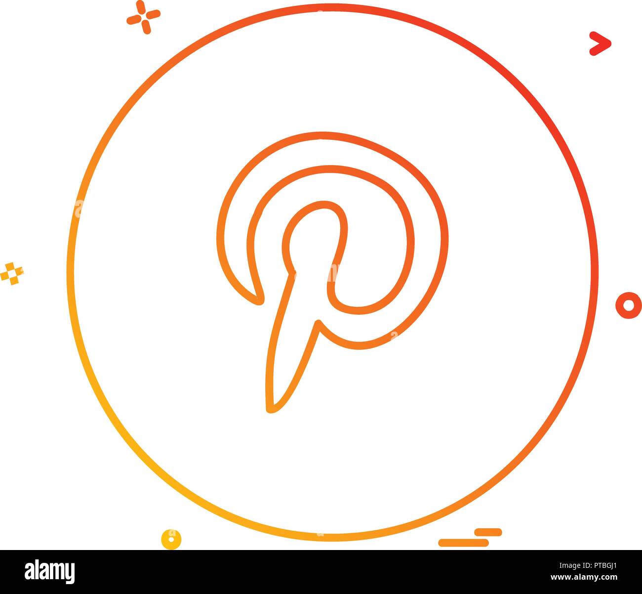 Pinterest icon design vector Stock Vector Image & Art - Alamy