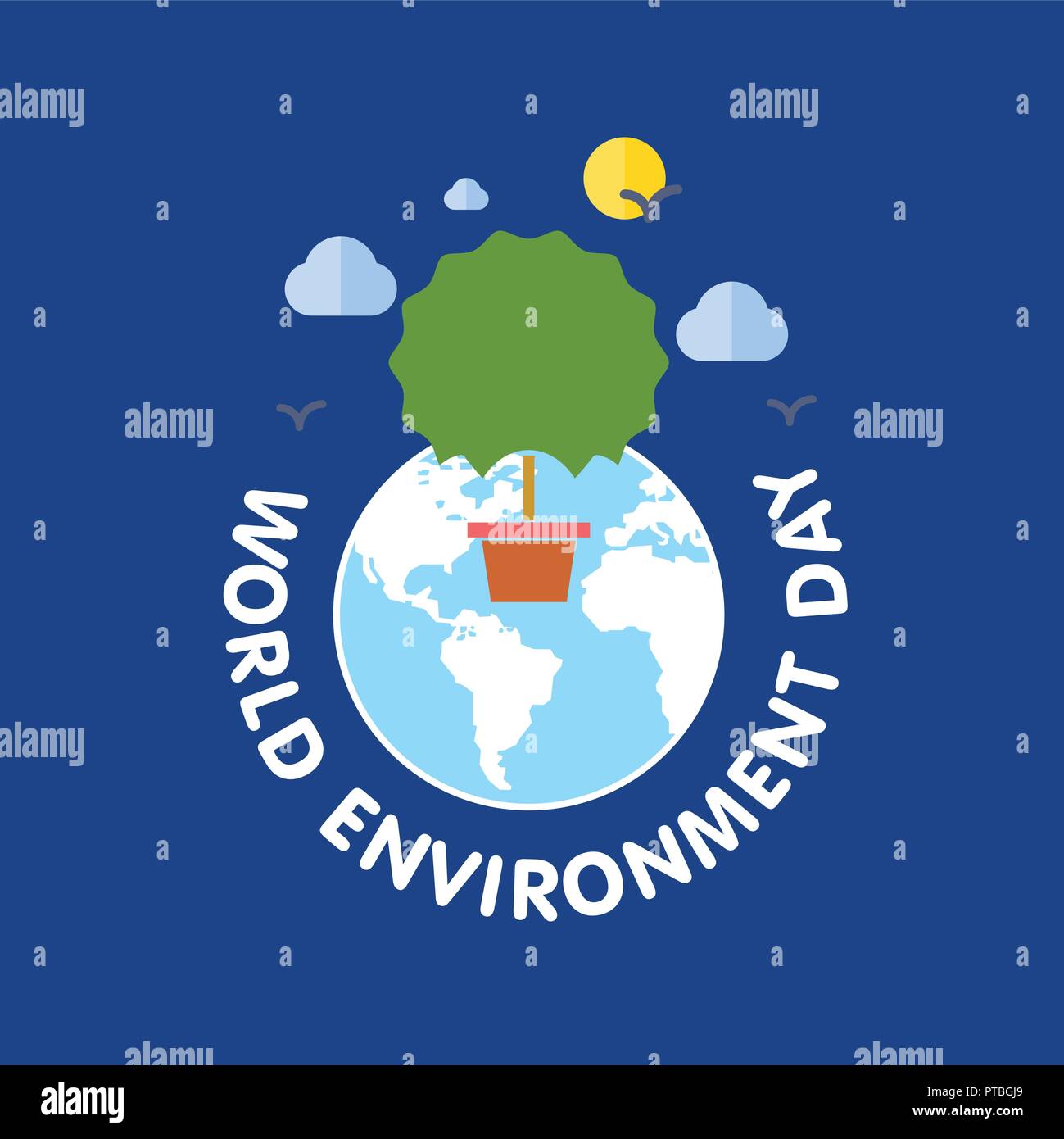 World Environment day card with light background and typography Stock ...