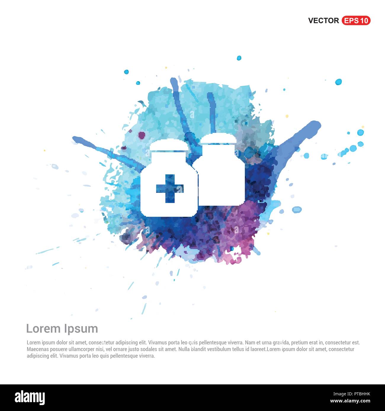 medicine bottles icon - Watercolor Background Stock Vector Image & Art ...