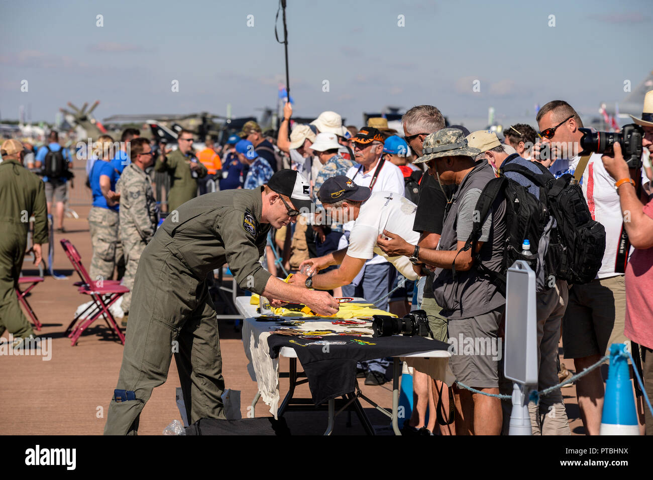 Crowds of people at the Royal International Air Tattoo, RIAT, RAF ...