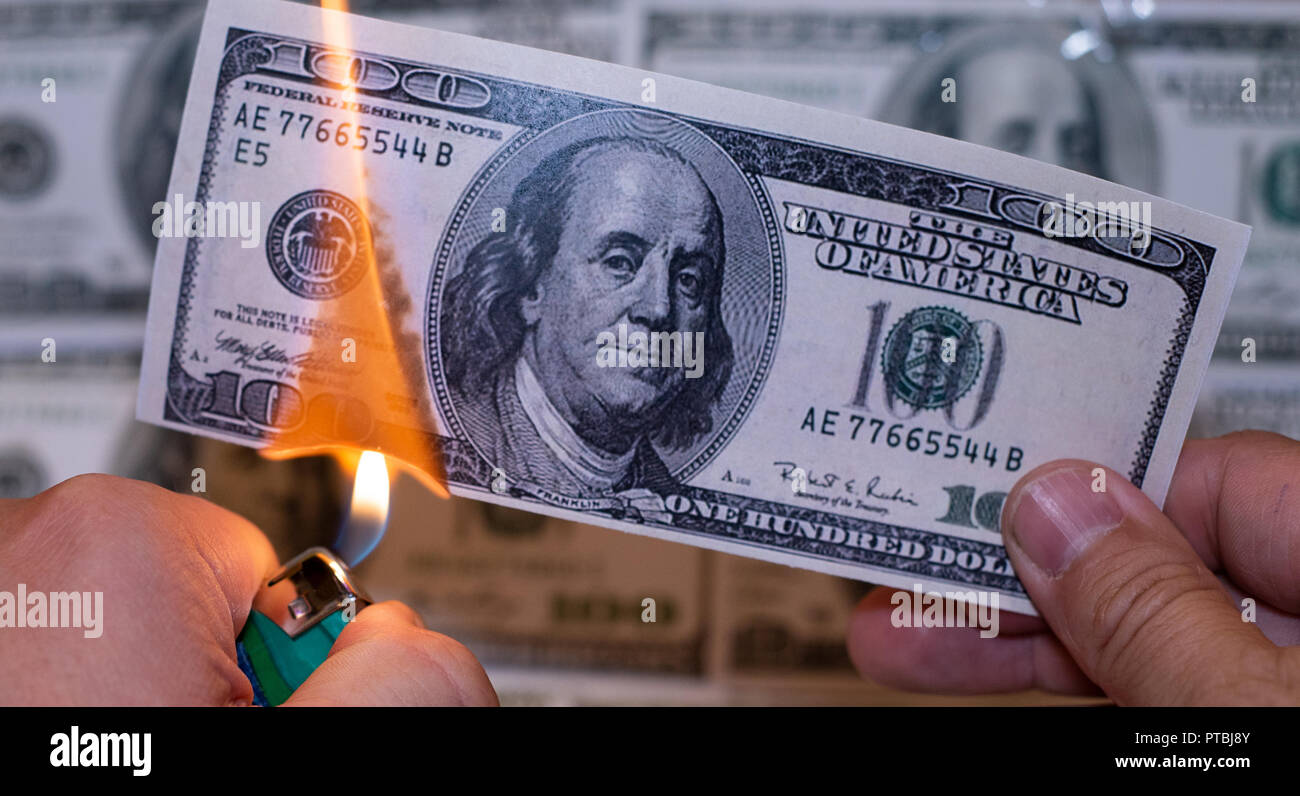 One Burnt Us Dollar Bill High Resolution Stock Photography and Images ...