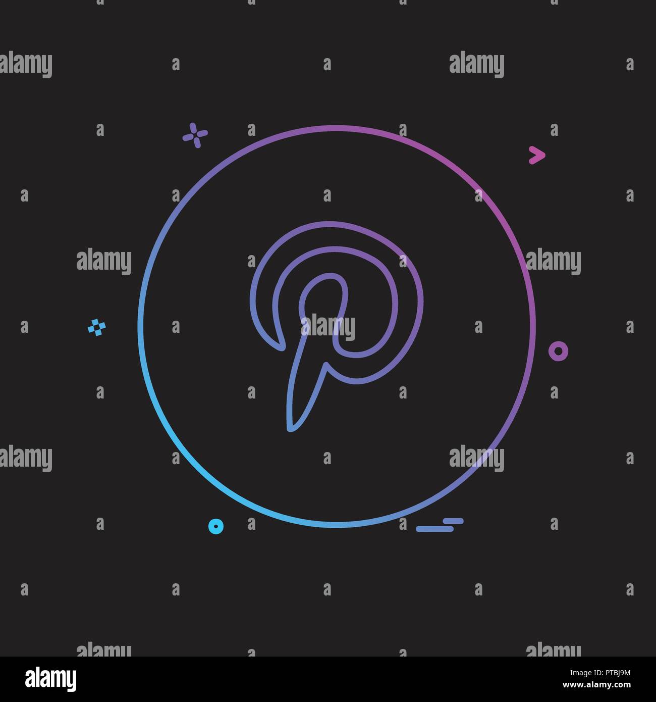 Pinterest icon design vector Stock Vector Image & Art - Alamy