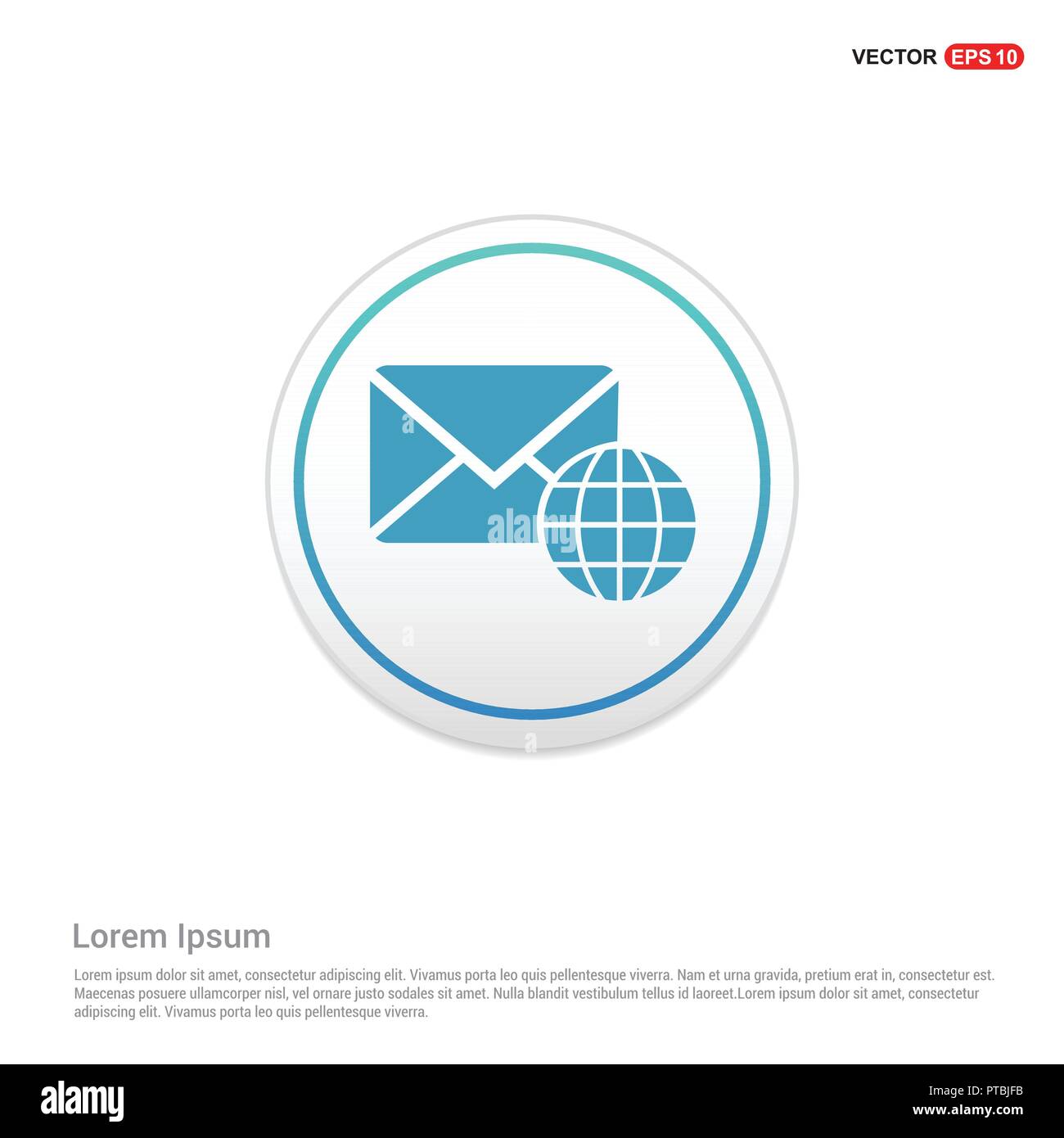 Global Message Icon - white circle button Stock Vector Image & Art - Alamy