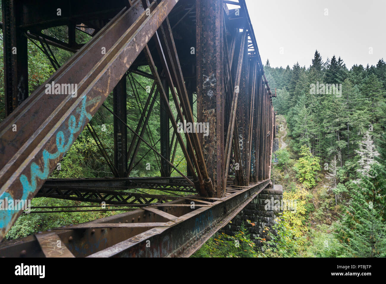 Old abandoned railroad train track bridge Stock Photo - Alamy