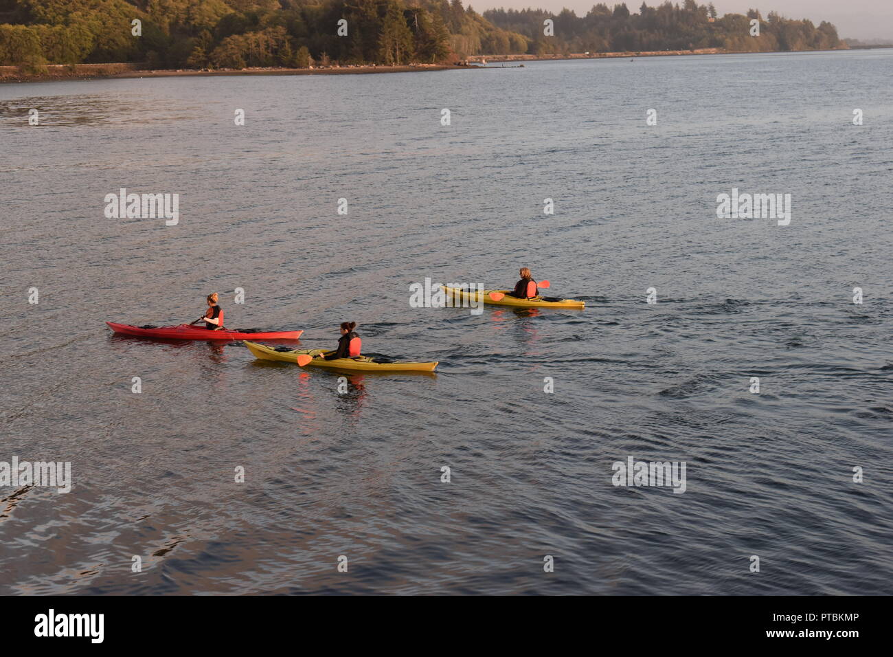 kayaking in garibaldi bay, Oregon coast Stock Photo - Alamy