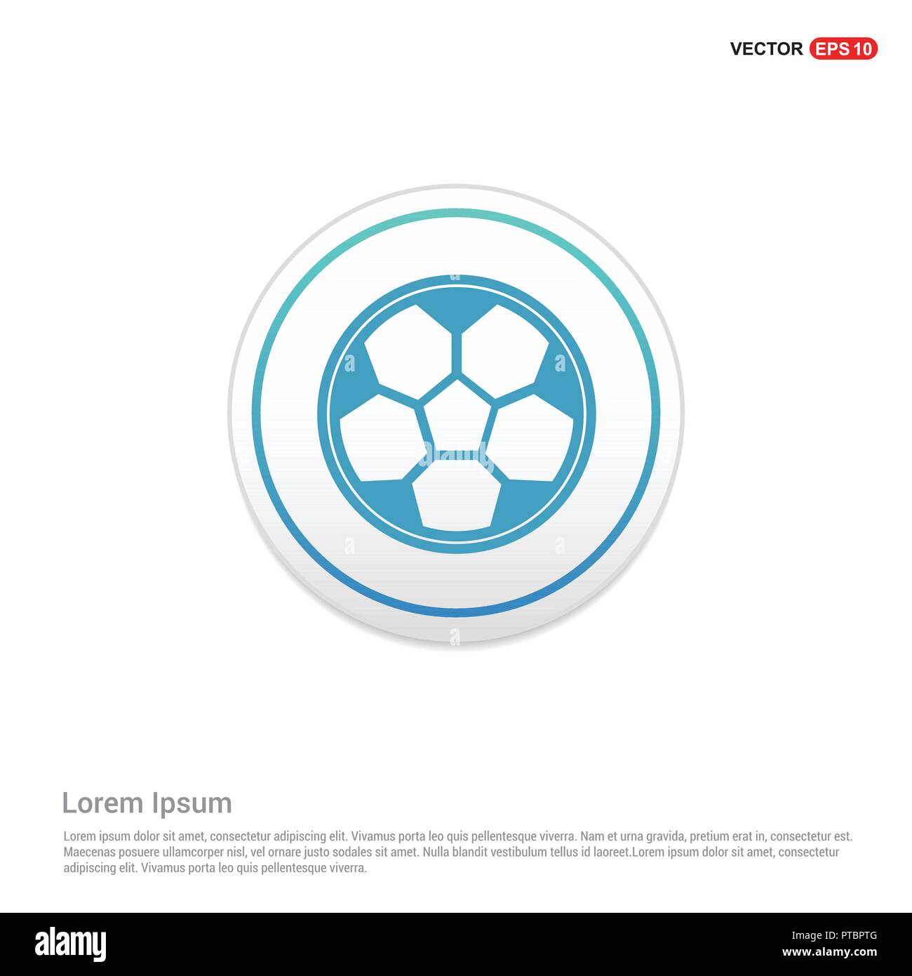 Football Icon - white circle button Stock Vector Image & Art - Alamy