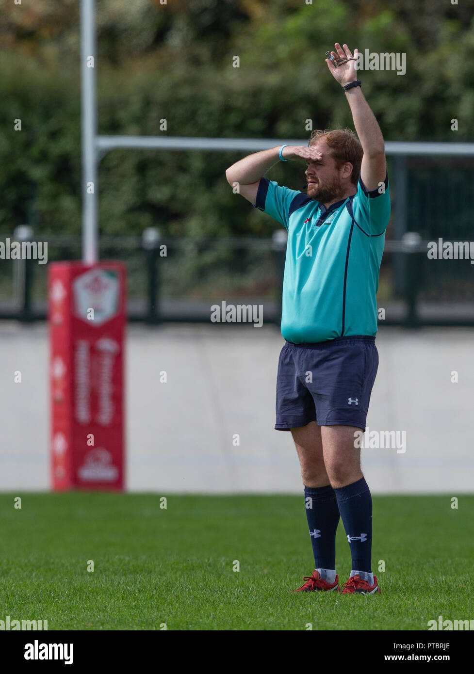 Referee Gareth John in action during todays match. Photographer: Dan ...