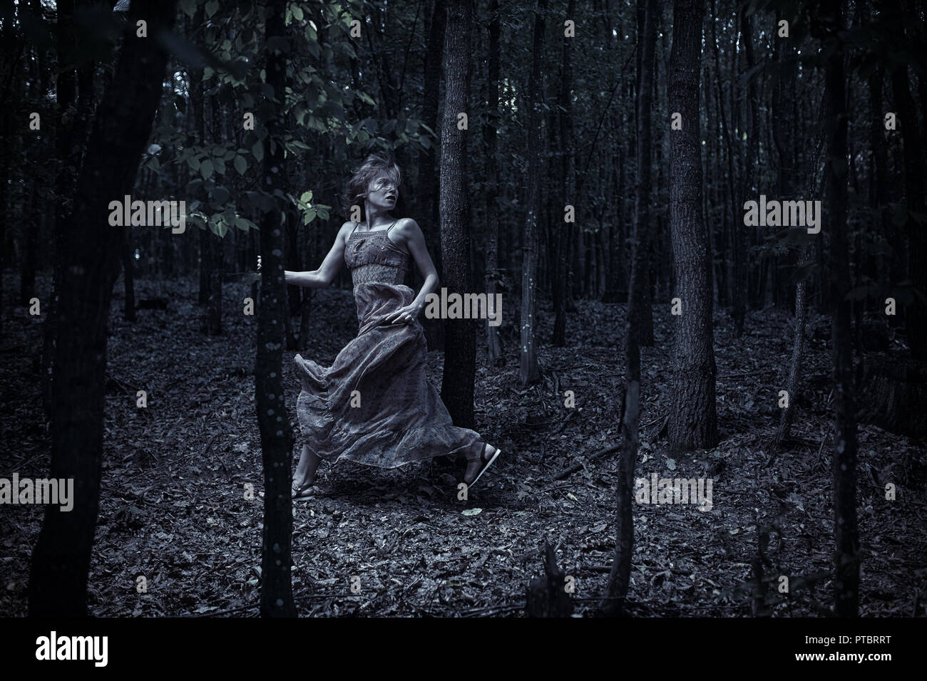 Scared Girl Running Away