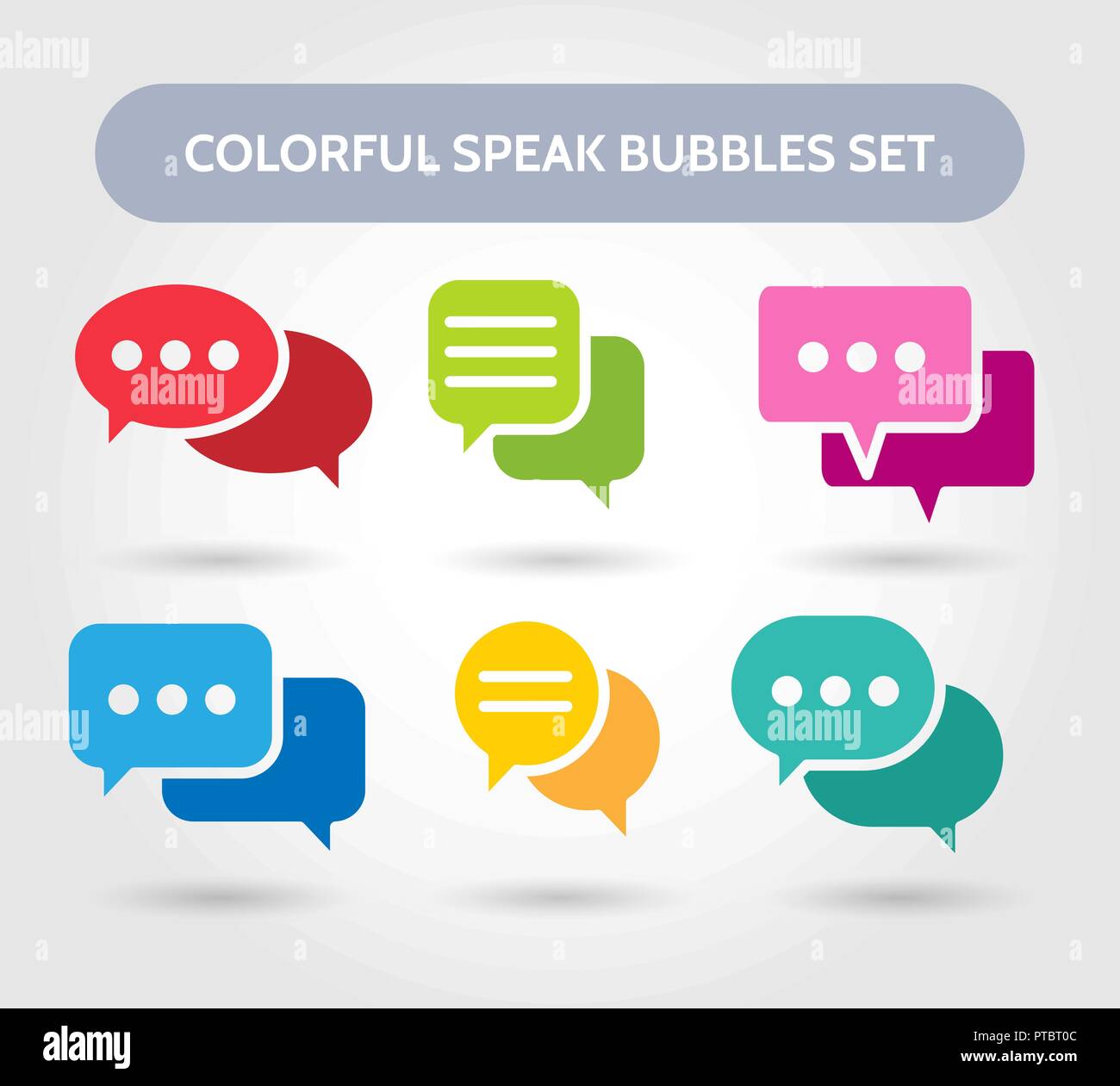 Colorful speech bubble signs. Vector color bubbles shapes for chatting ...