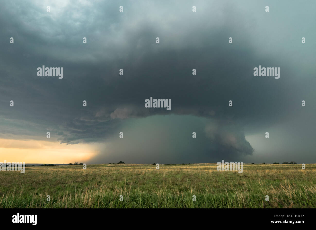 HP ('High Precipitation') supercell with a menacing green core, filled ...
