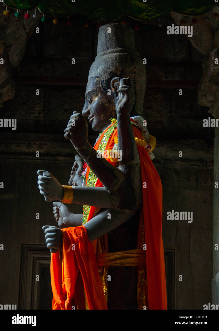 Statue of Vishnu the hindu god of protection inside the towers of ...