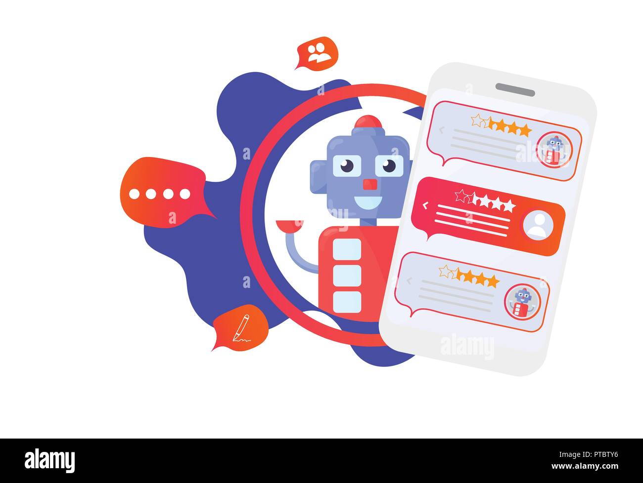 Isolated Chatbot advisor vector illustration: cute automatic chat bot ...