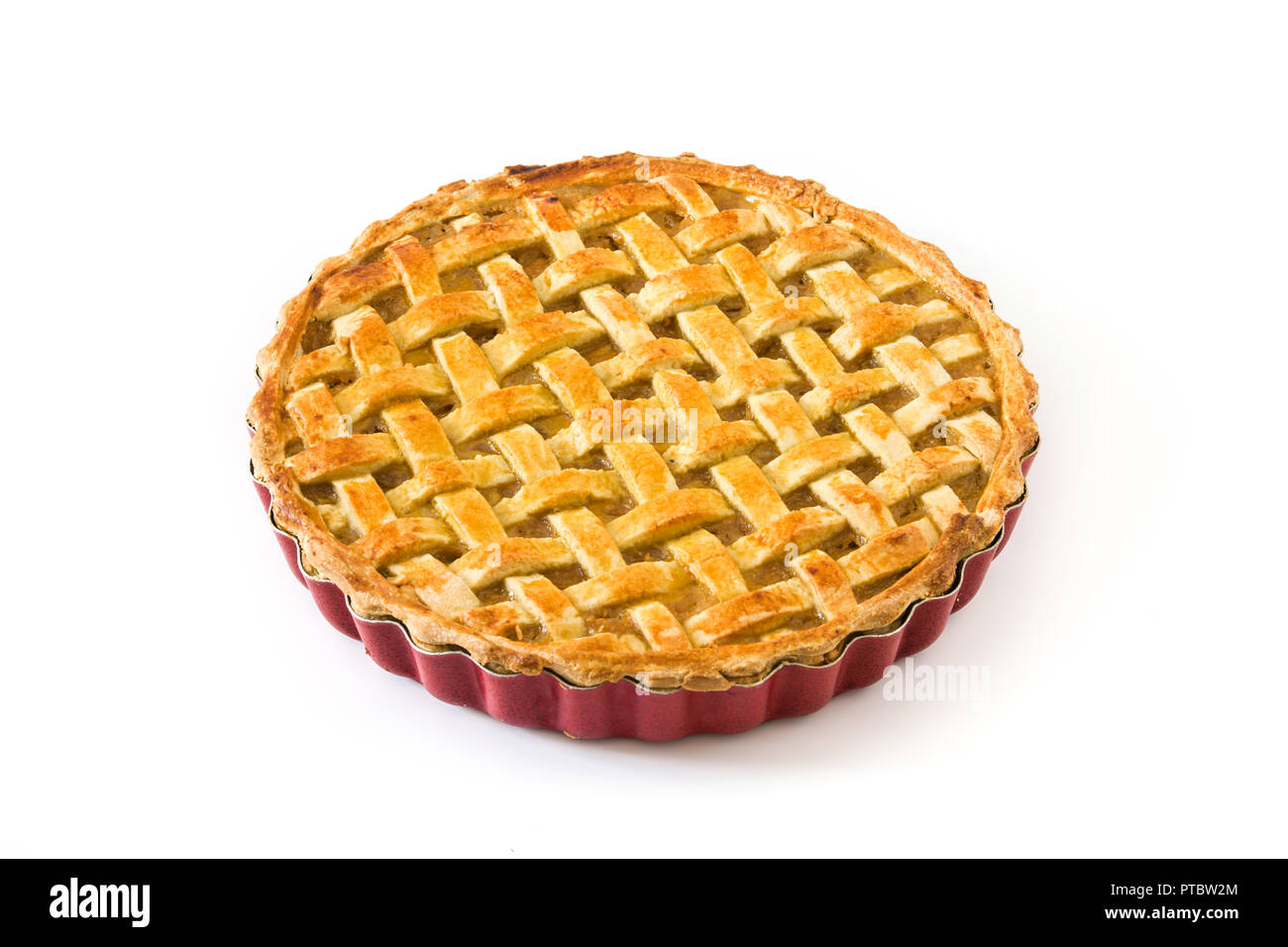 Homemade apple pie isolated on white background Stock Photo - Alamy