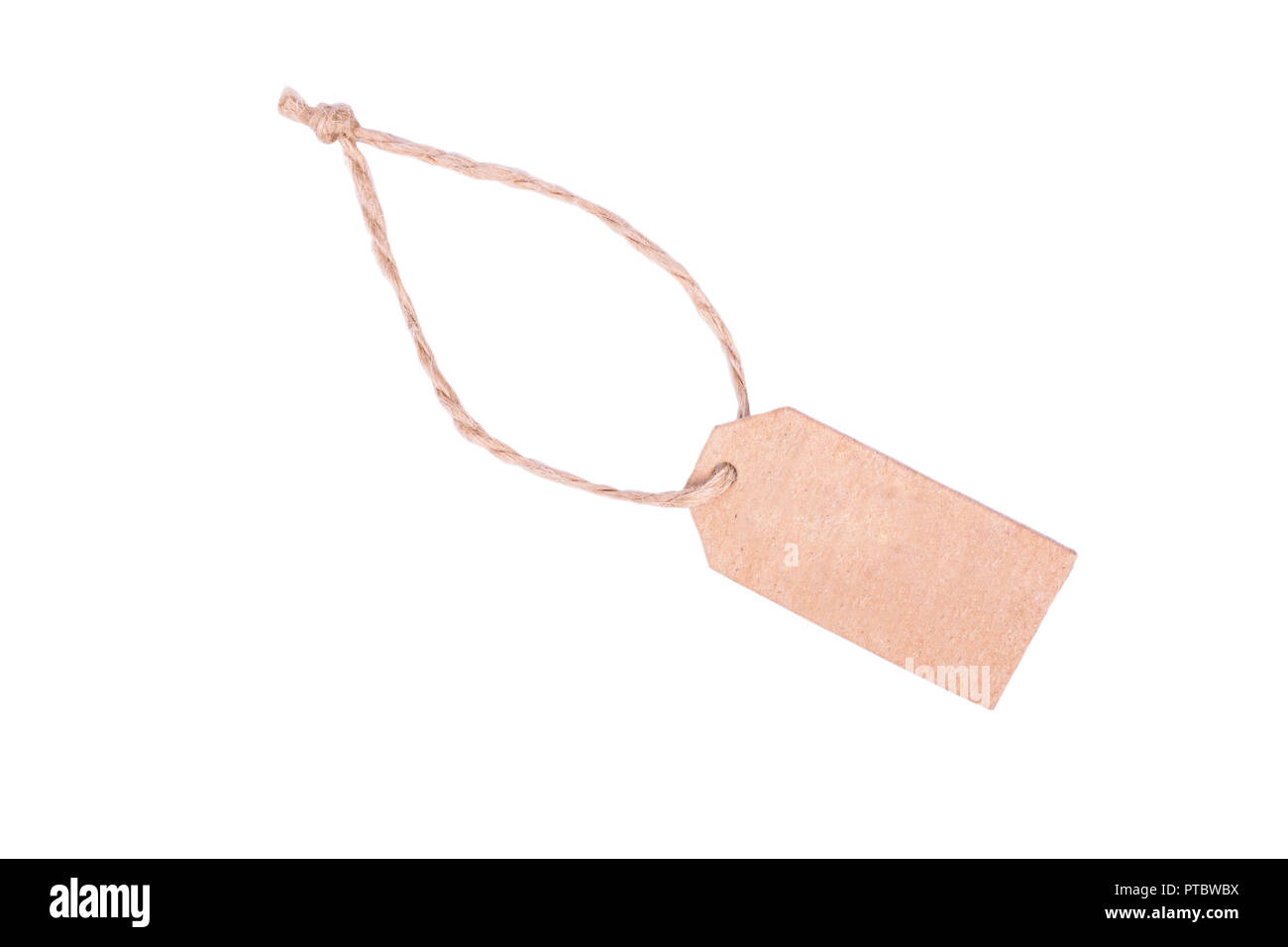 Blank label for prices and sales on the rope isolated on white ...