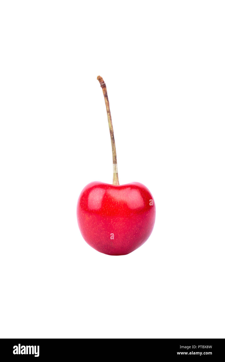 Fresh red cherrie isolated on a white background Stock Photo - Alamy