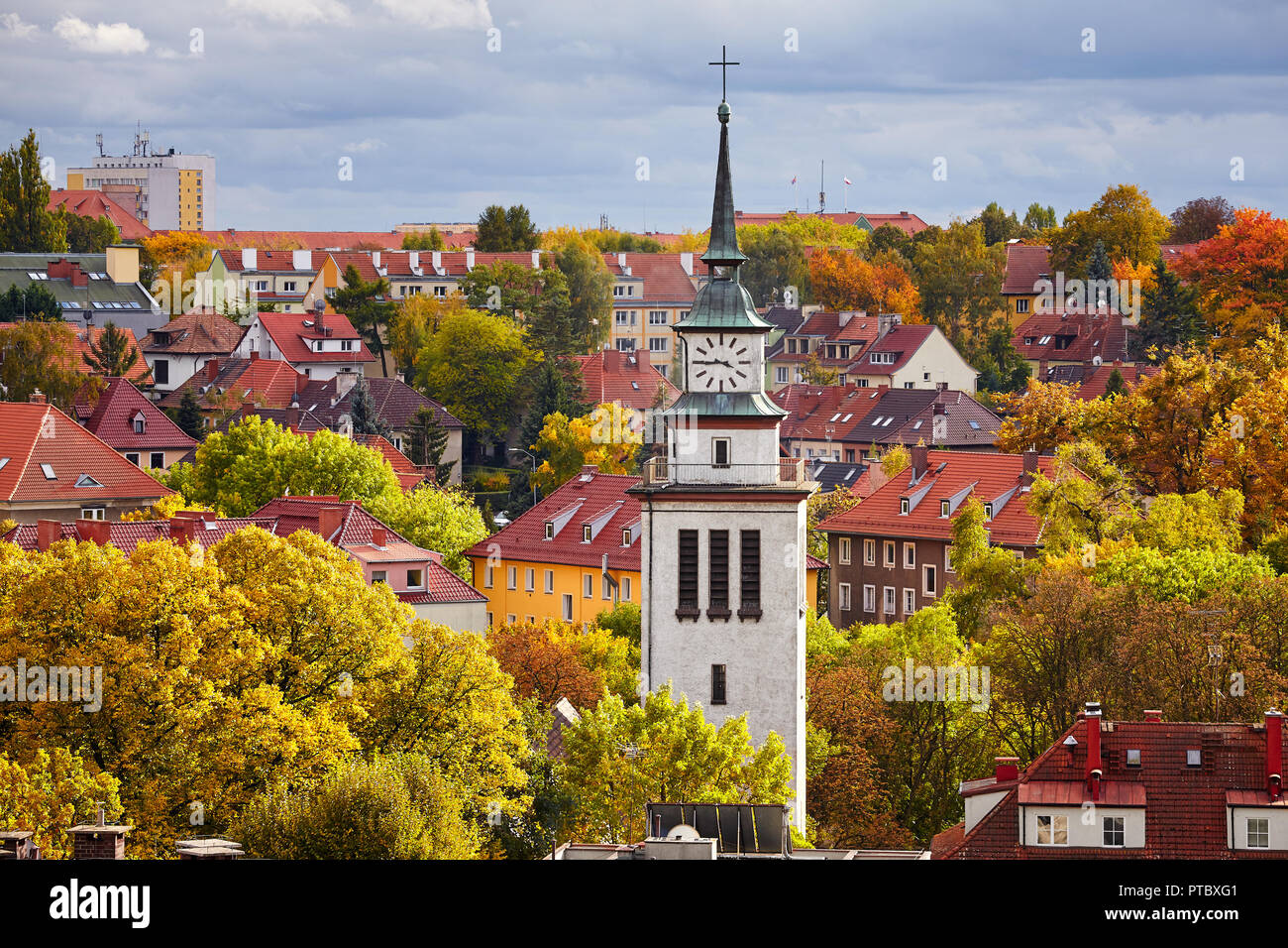 Szczecin cityscape in colorful autumn, Poland Stock Photo - Alamy
