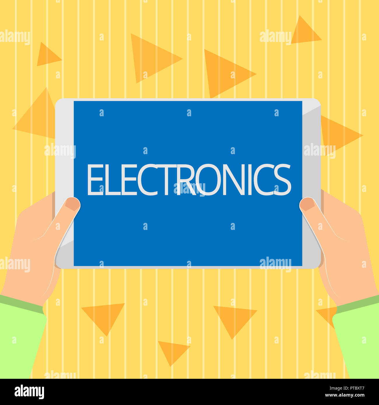 Handwriting text Electronics. Concept meaning Circuits or devices using ...