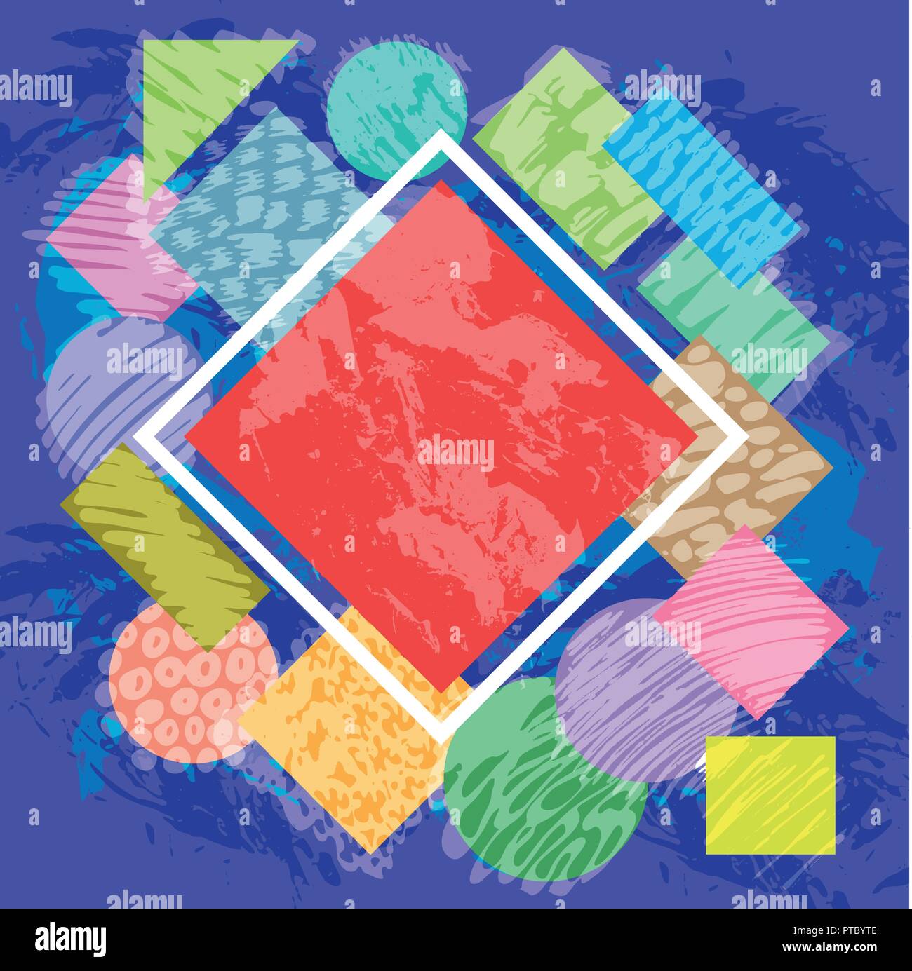 Trendy geometric flat pattern, frame with abstract background for ...