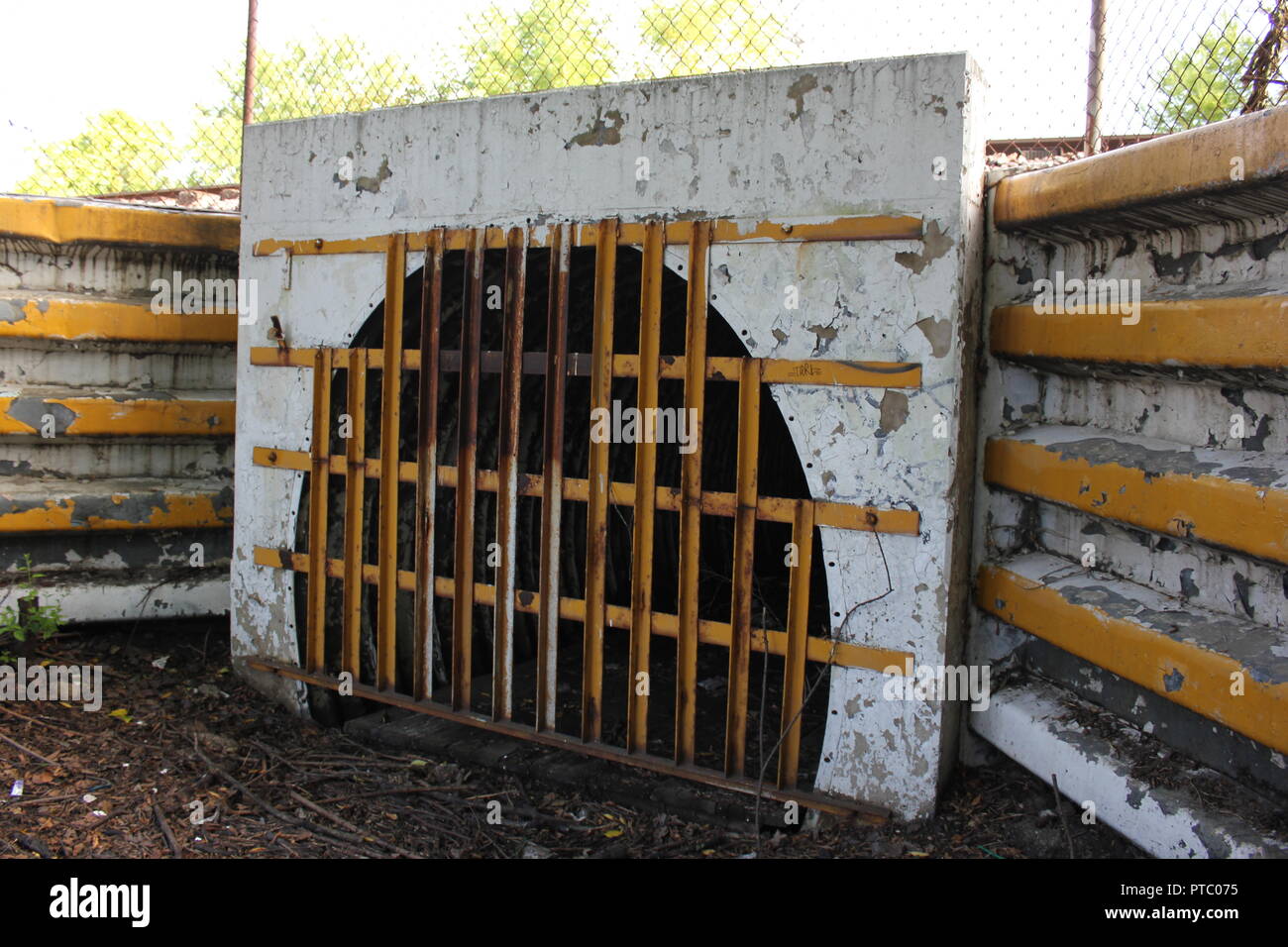 Typical common inner city crumbling infrastructure tunnel that runs ...
