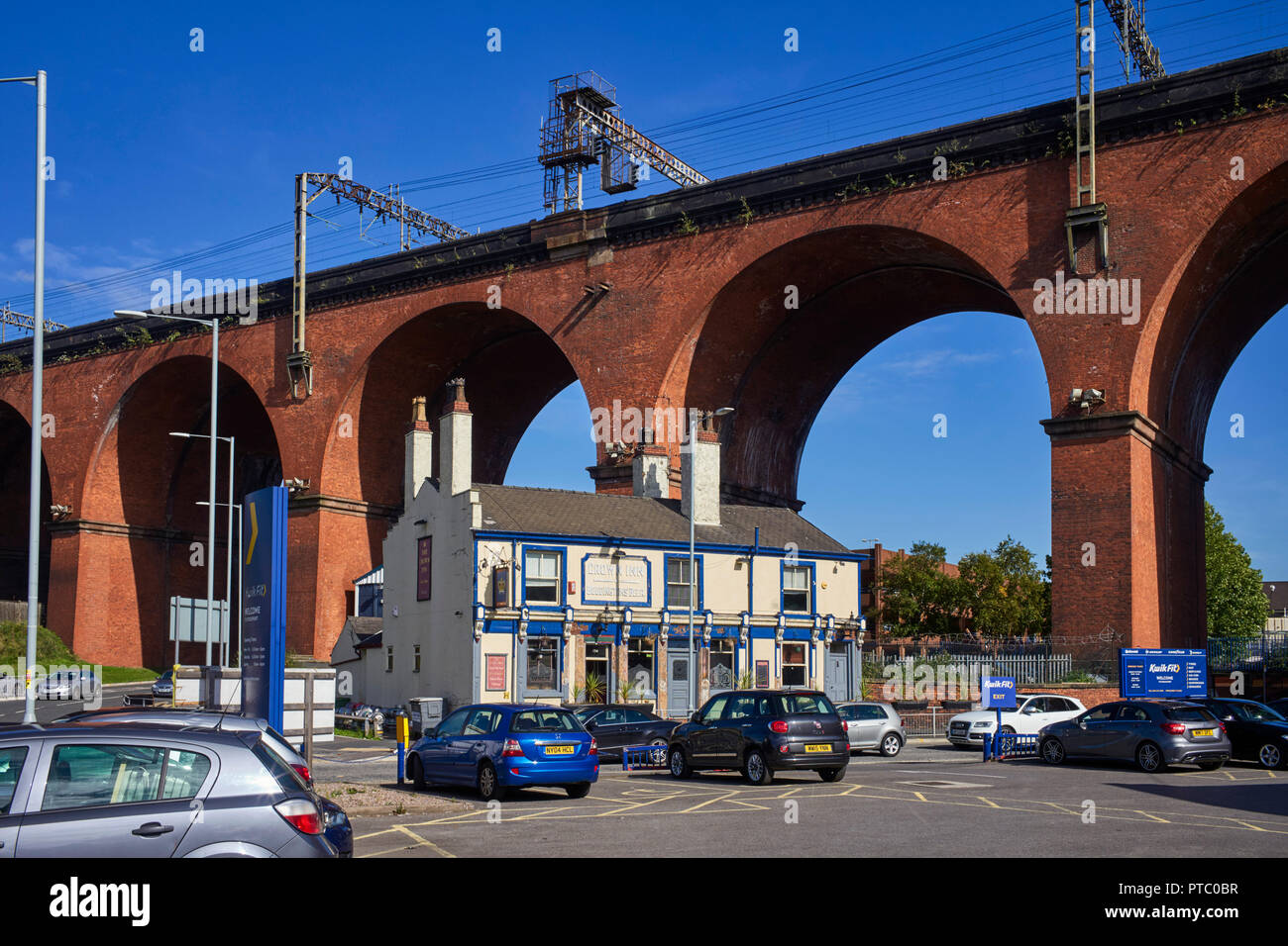 Crown Inn dwarfted and underneath the vast brick built railway viaduct ...