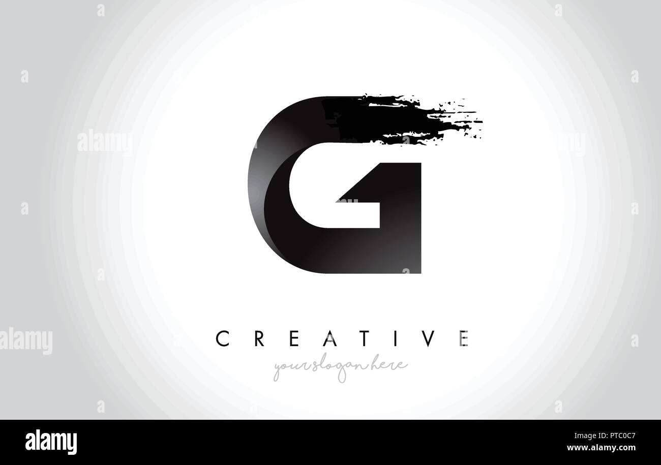 G Letter Design with Brush Stroke and Modern 3D Look Vector ...