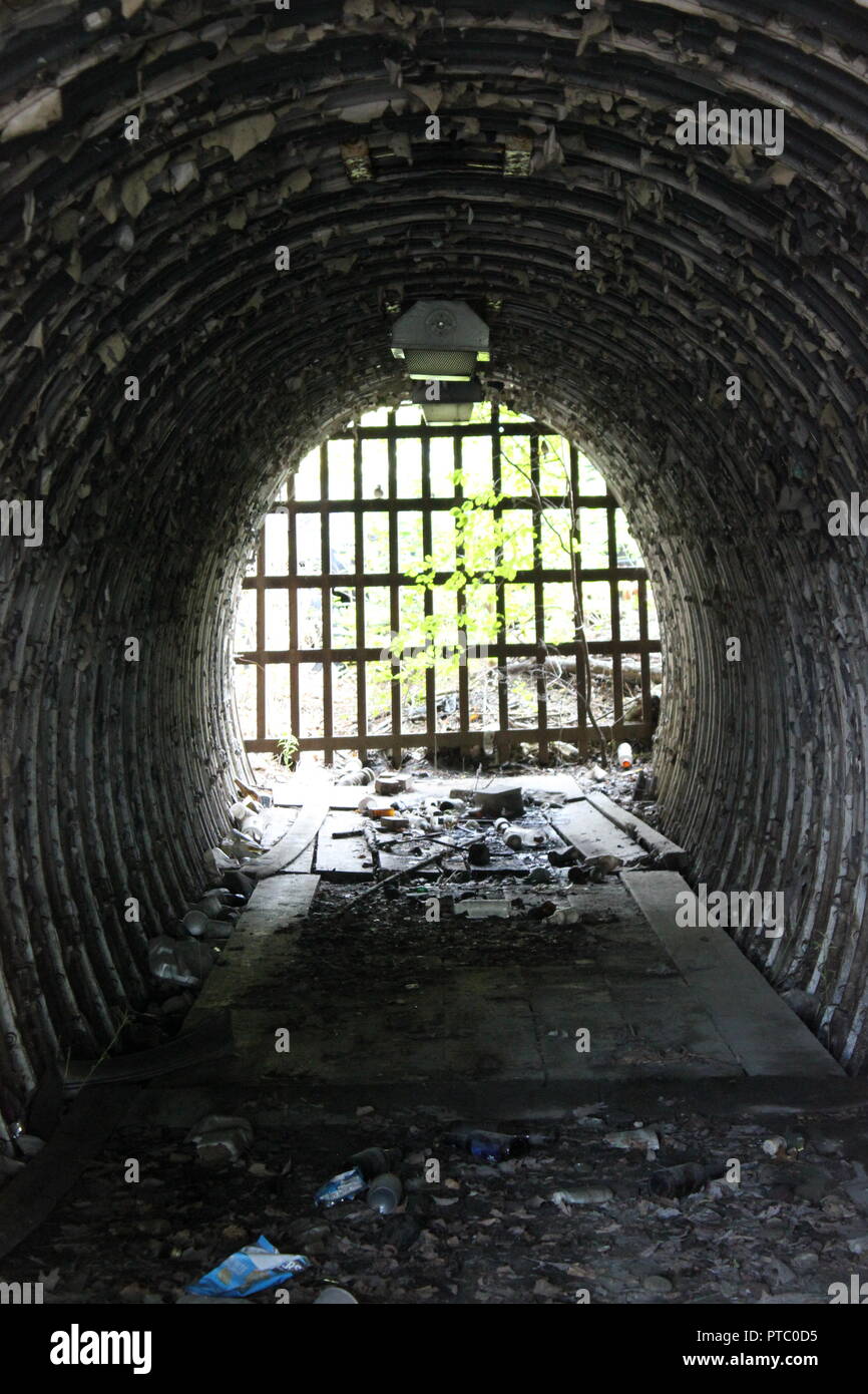 Typical common inner city crumbling infrastructure tunnel that runs ...