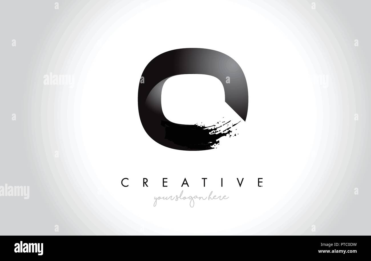 O Letter Design with Brush Stroke and Modern 3D Look Vector ...