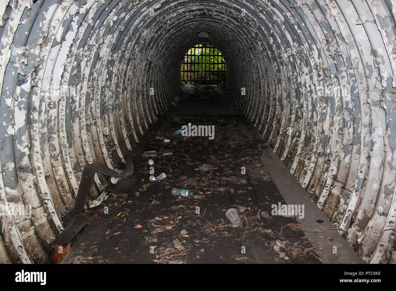Typical common inner city crumbling infrastructure tunnel that runs ...