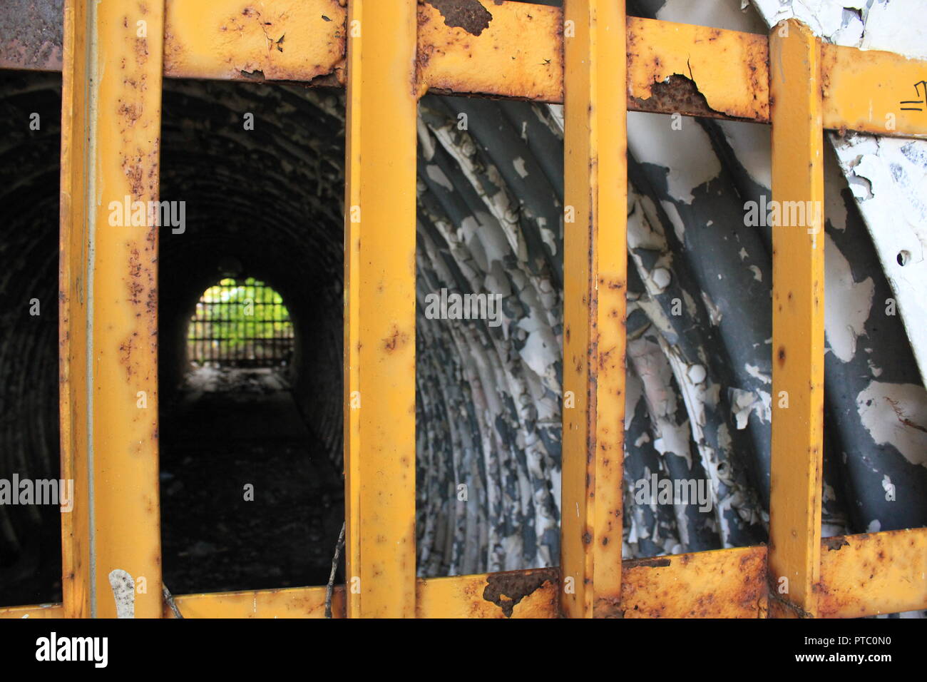 Typical common inner city crumbling infrastructure tunnel that runs ...