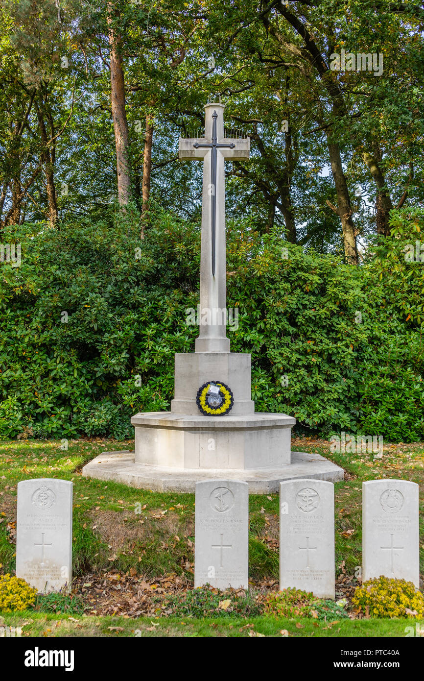 WW2 fallen soldiers graves and war memorial at Hollybrook Cemetery in ...