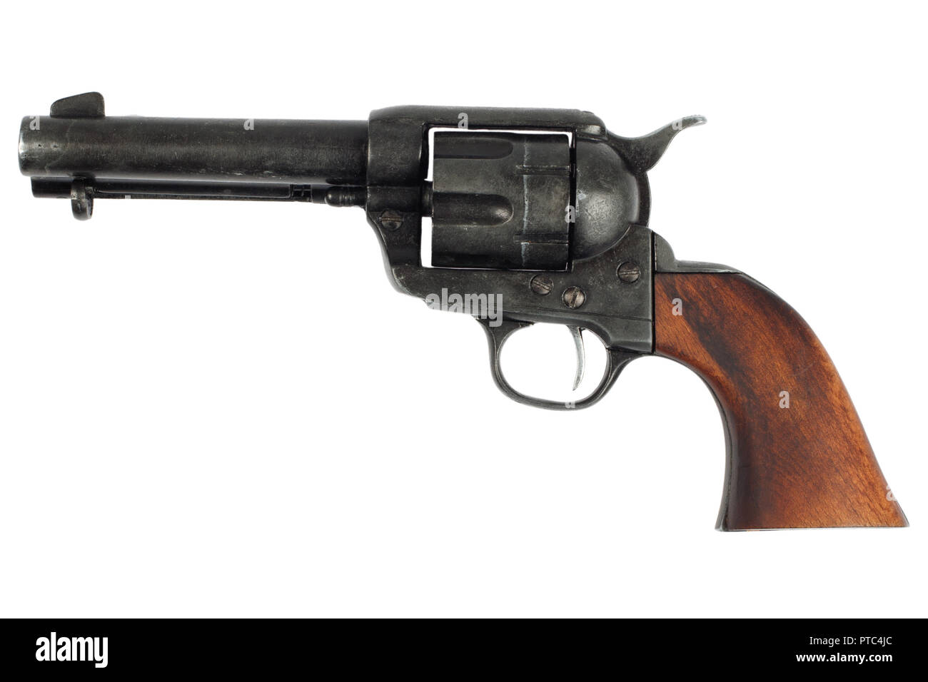 wild west revolver - colt single action army isolated on white ...