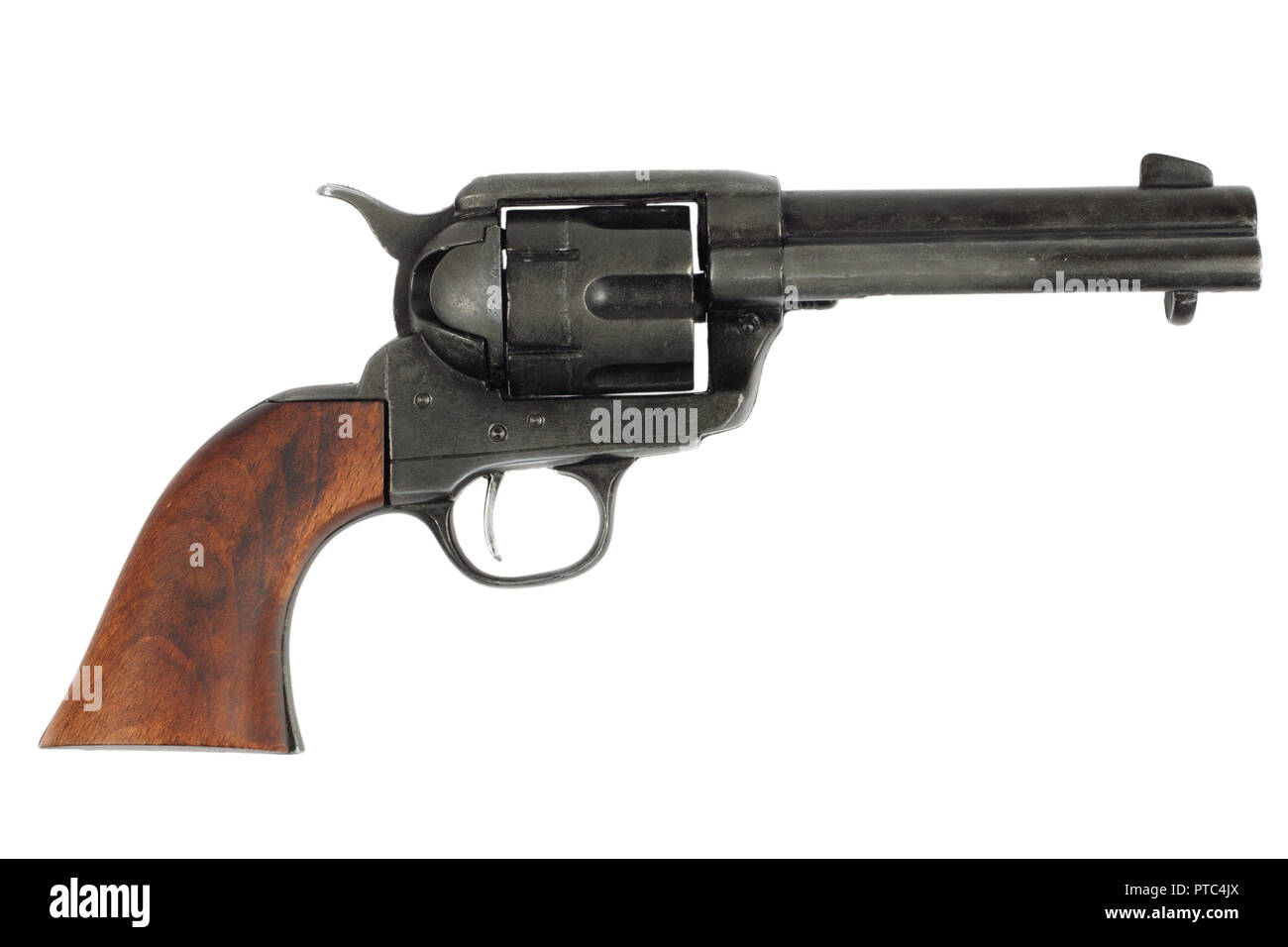 wild west revolver - colt single action army isolated on white ...