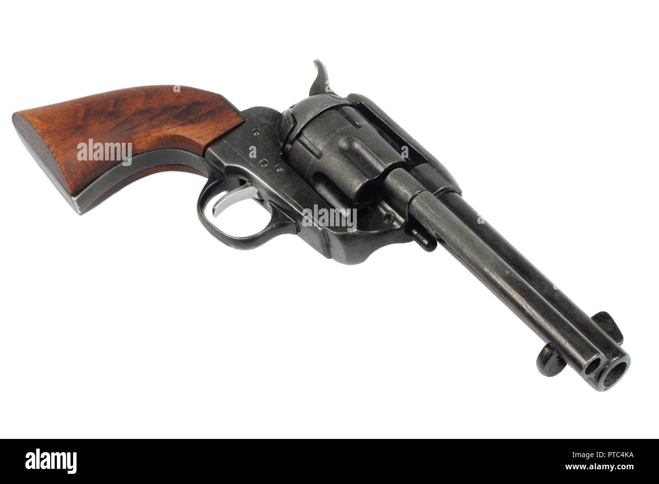 wild west revolver - colt single action army isolated on white ...