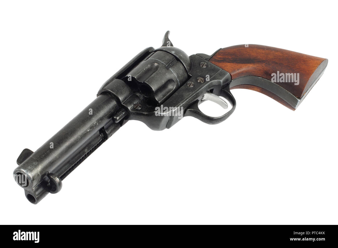 wild west revolver - colt single action army isolated on white ...