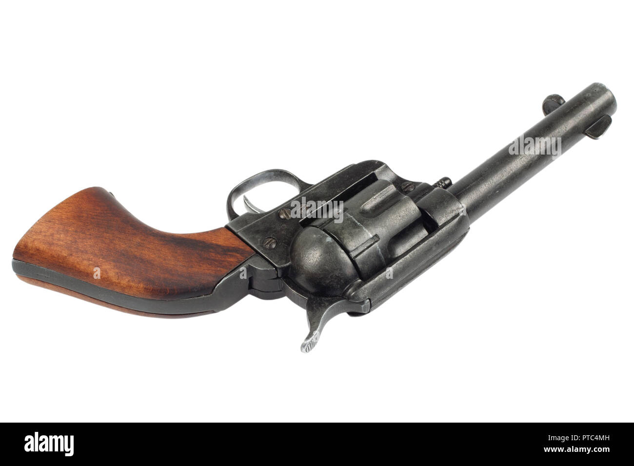 wild west revolver - colt single action army isolated on white ...