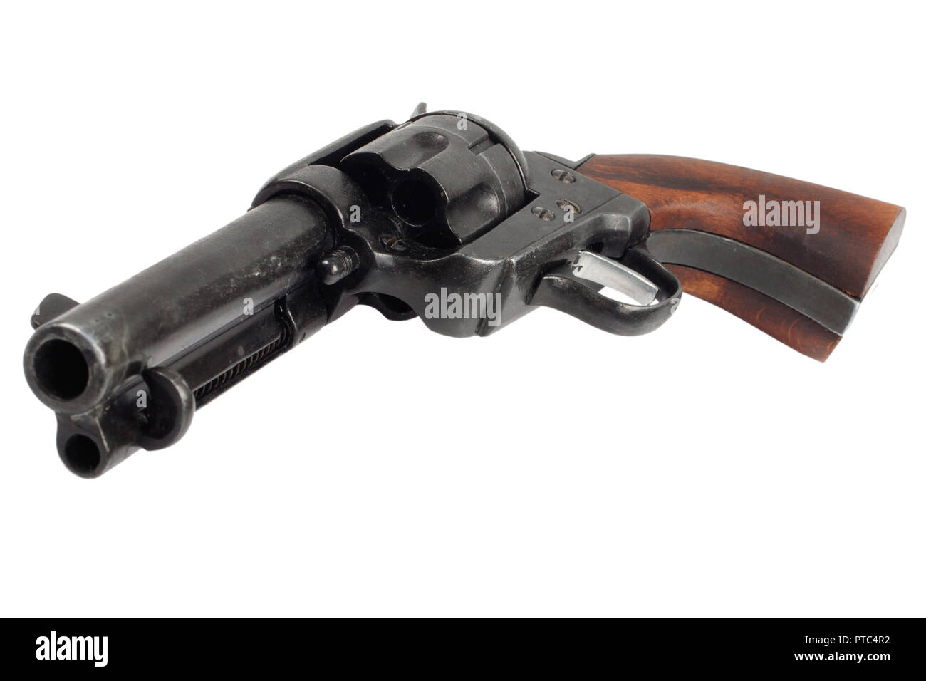 wild west revolver - colt single action army isolated on white ...
