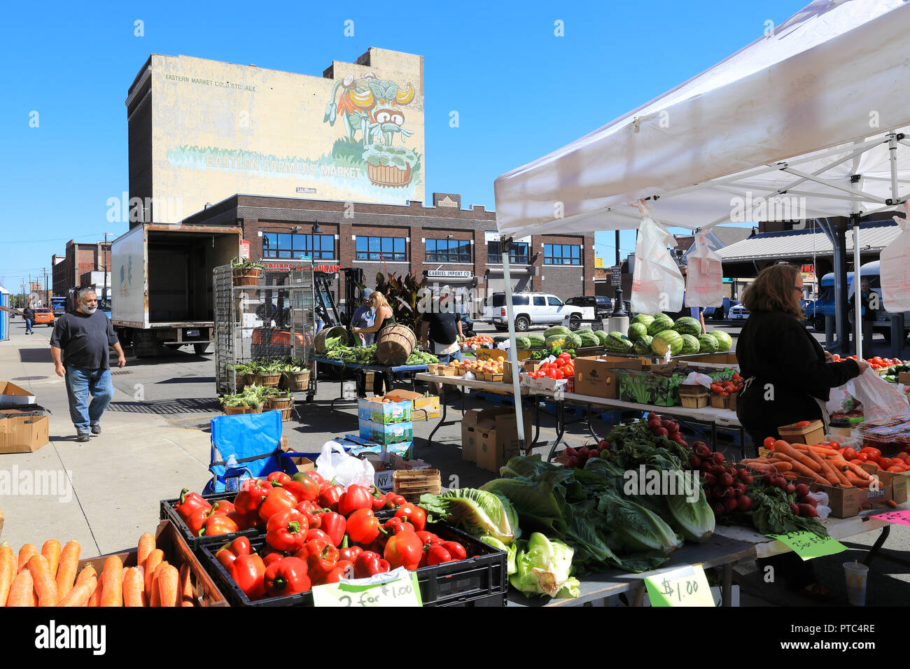 Sunday in trendy Eastern Market in Detroit, trading for 150 years, now ...