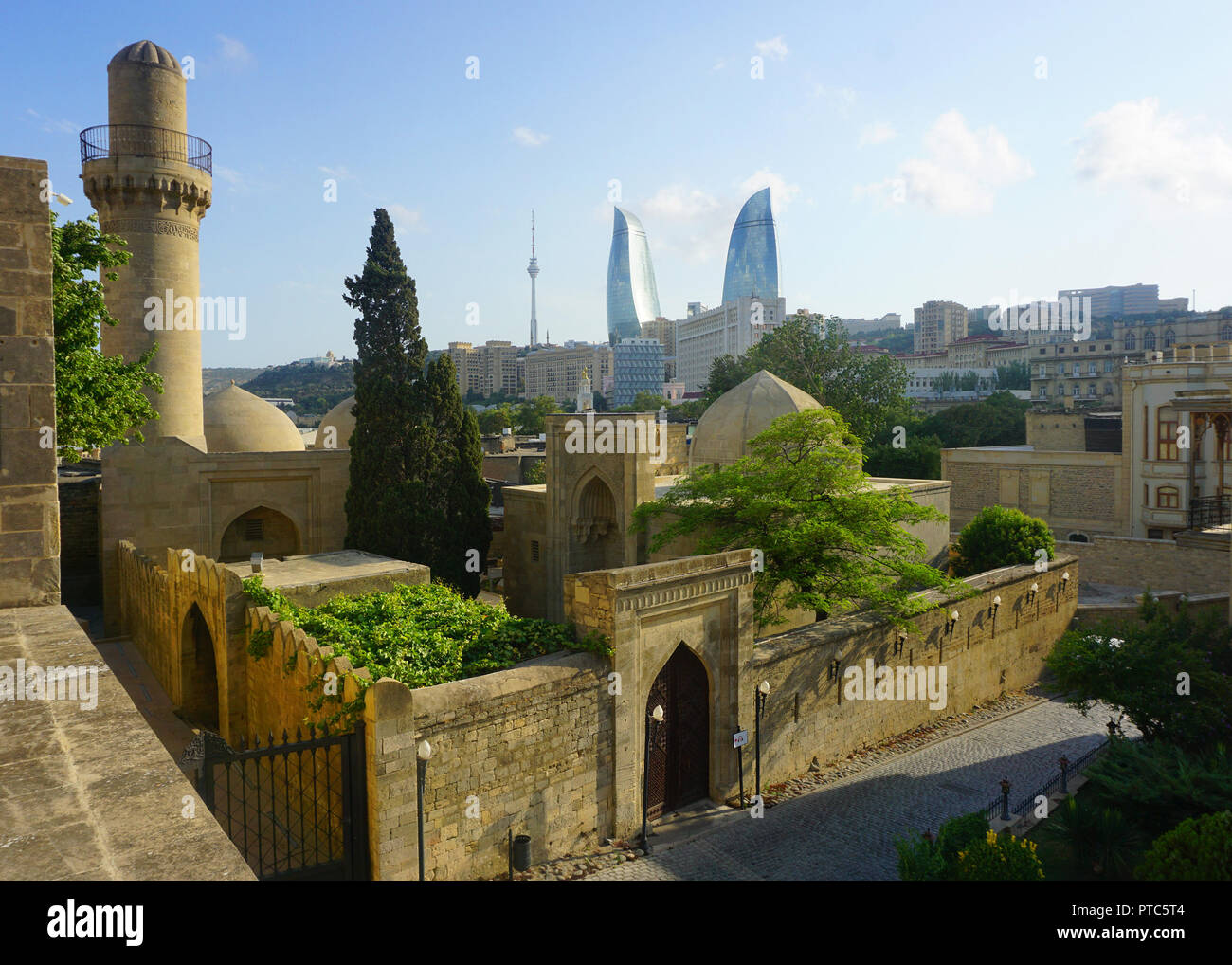 Amazing Postal Card like View of the Main Attractions of Baku Stock ...
