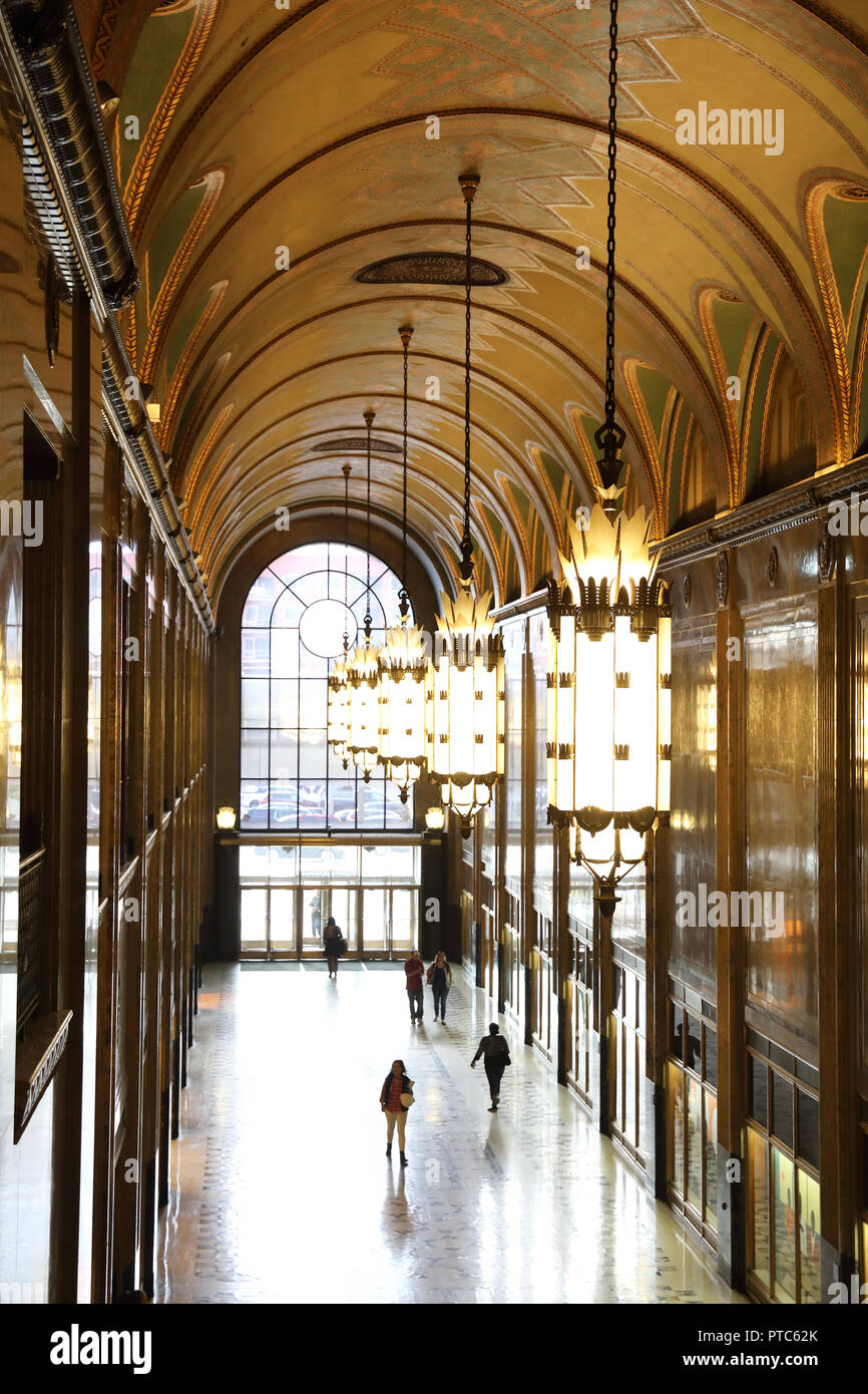 The iconic art deco skyscraper, the Fisher Building, designed by Albert ...