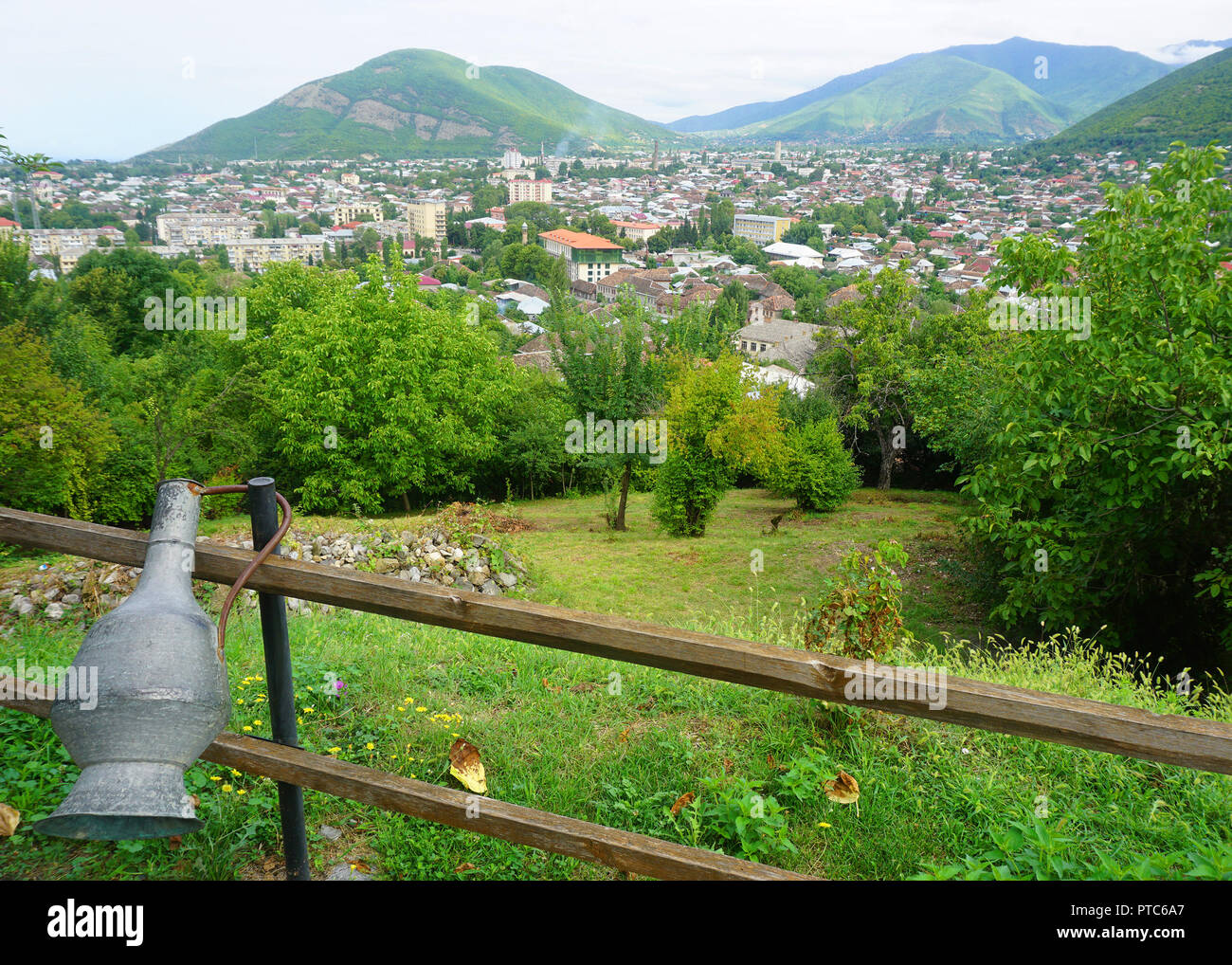 Jar on a Fence Sheki View from a Hill in Azerbaijan Stock Photo - Alamy
