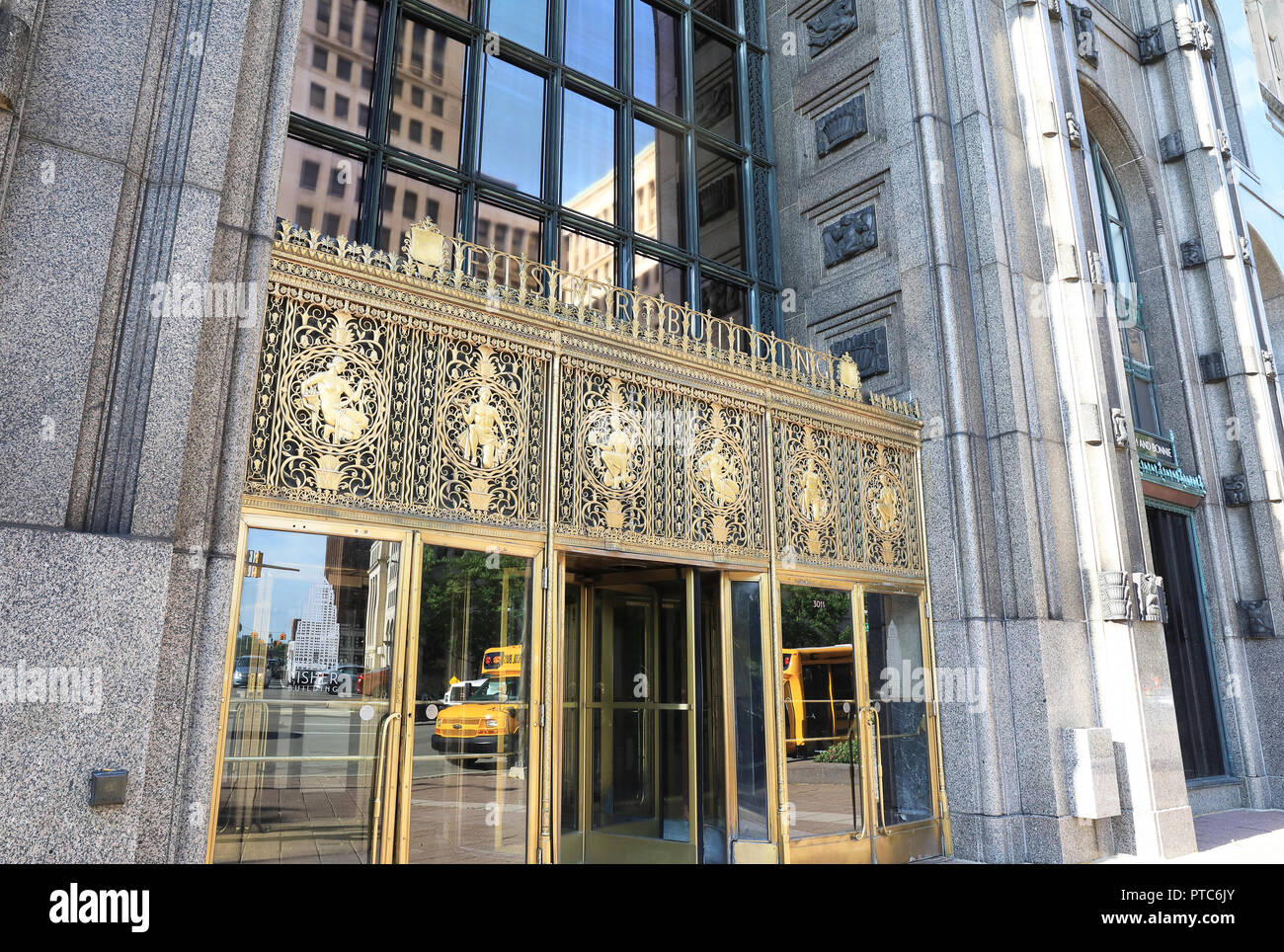 The iconic art deco skyscraper, the Fisher Building, designed by Albert ...